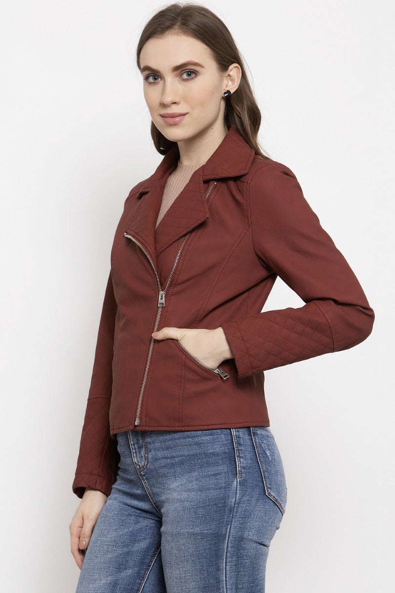 Buy Gipsy Burnt Red Solid Polyester Jacket - Gipsy Online