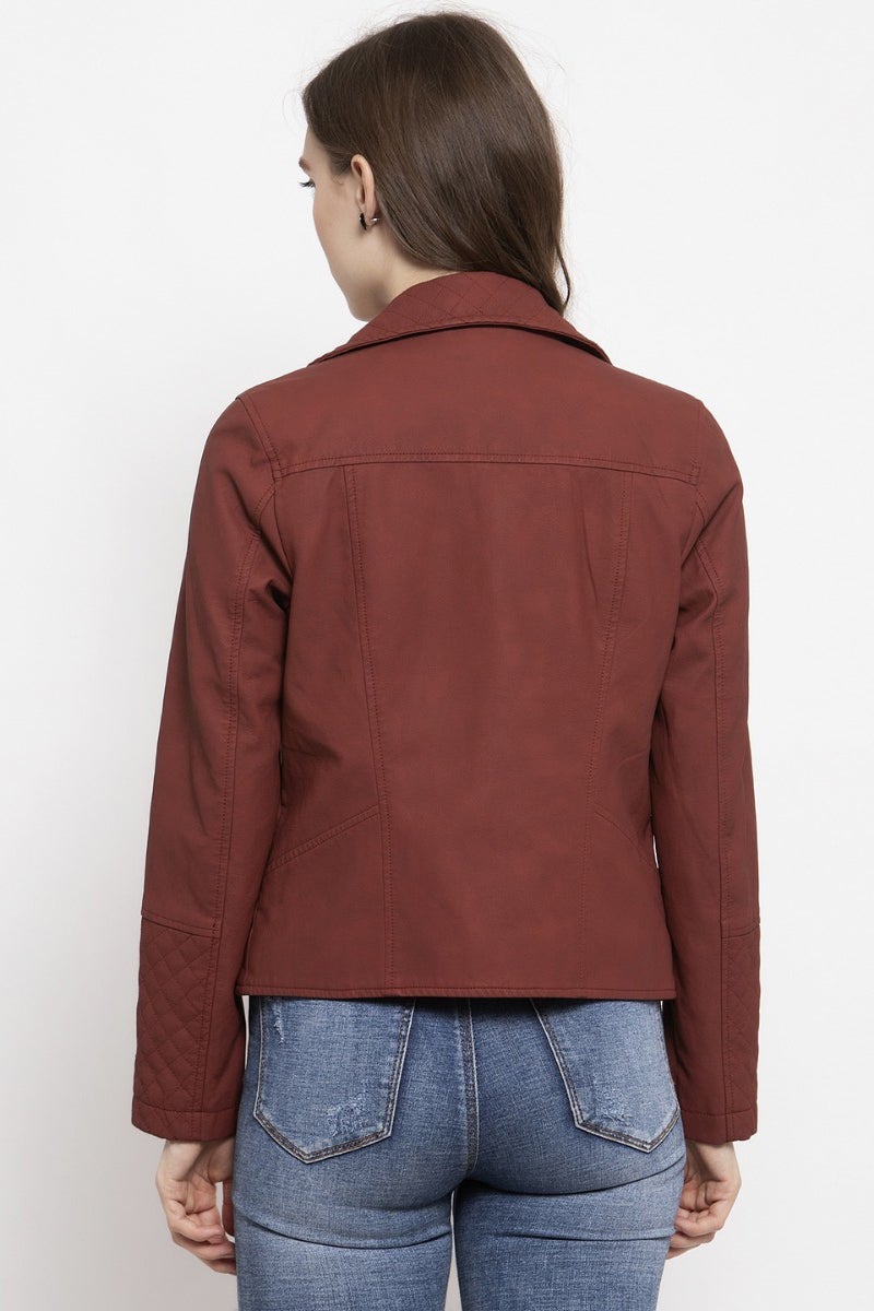 Buy Gipsy Burnt Red Solid Polyester Jacket - Gipsy Online